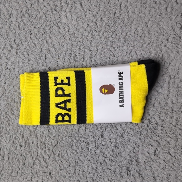 Bape | Underwear & Socks | Bape Crew Socks Logo Striped Mens Womens ...